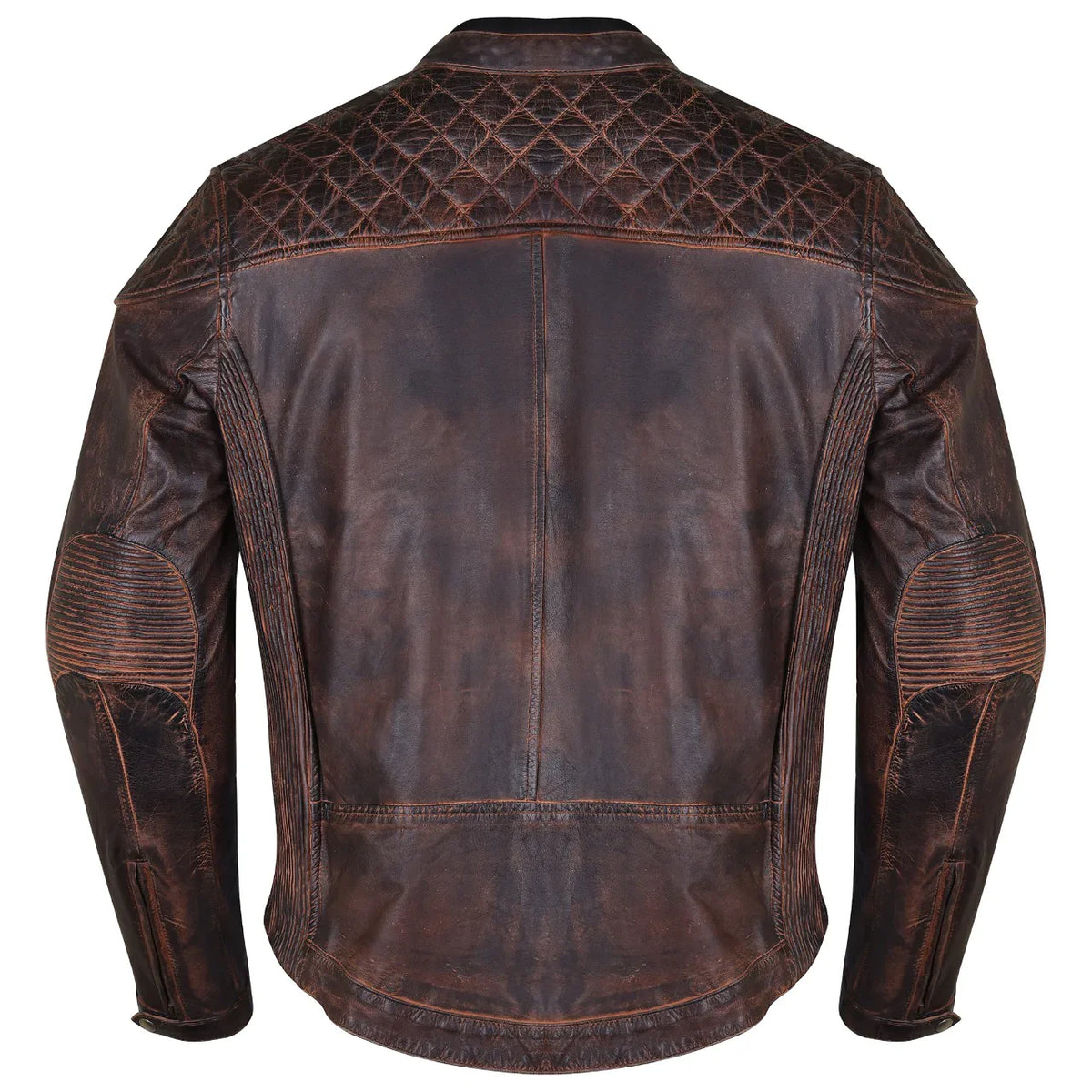 Mens Distressed Cowhide Leather Biker Motorcycle Jacket Concealed Carr ...