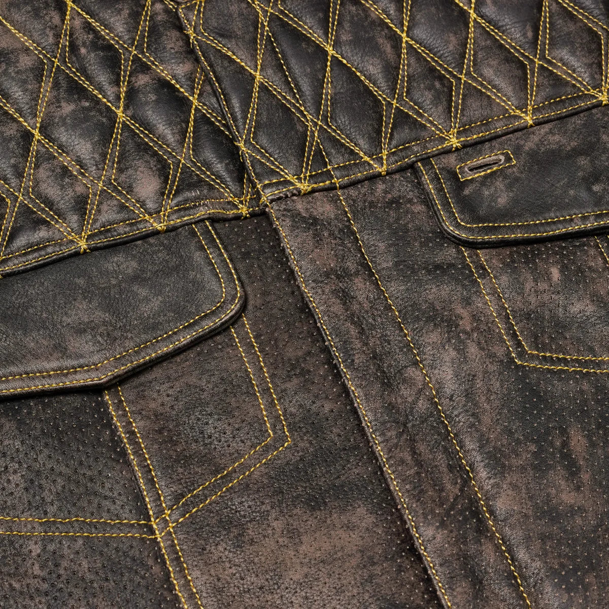 Rust Rider Men's Perforated Distressed Leather Vest Concealed Carry ...