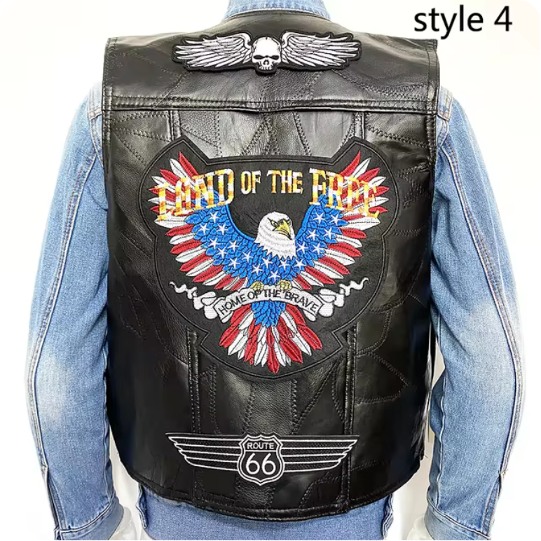 Land Of The Free US Flag Biker Style Men's Motorcycle Concealed Carry ...