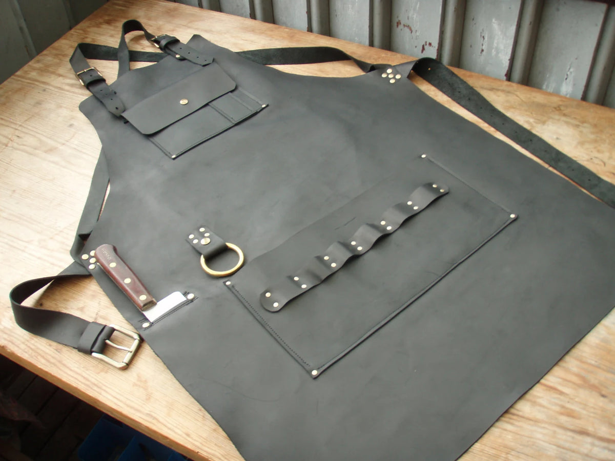 Chef's Leather Apron with Knife Sheath Pockets – SUPER THROTTLE