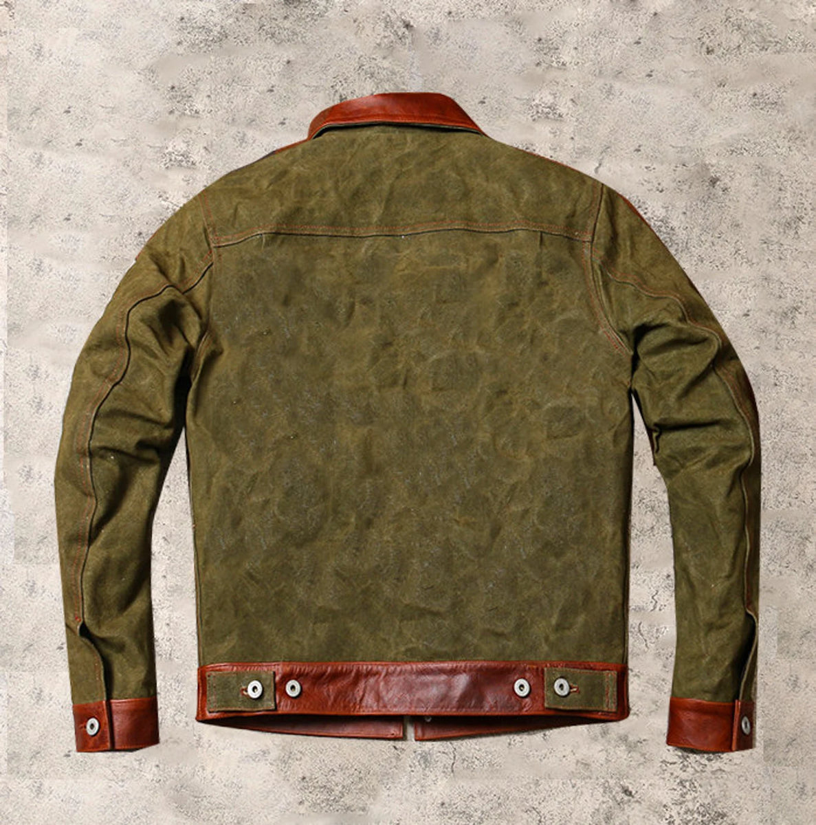 Mens Green Waxed Canvas And Leather Jacket Concealed Carry – SUPER THROTTLE