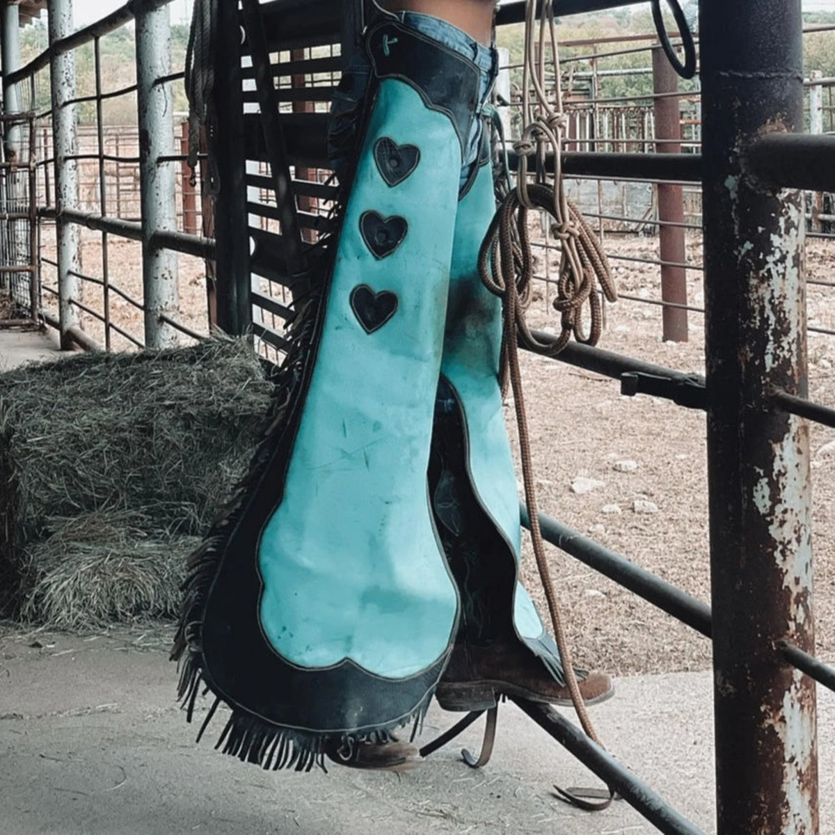 Fringe Cowgirl Chaps Buck Skin Suede Leather Pants Western Suede Black ...