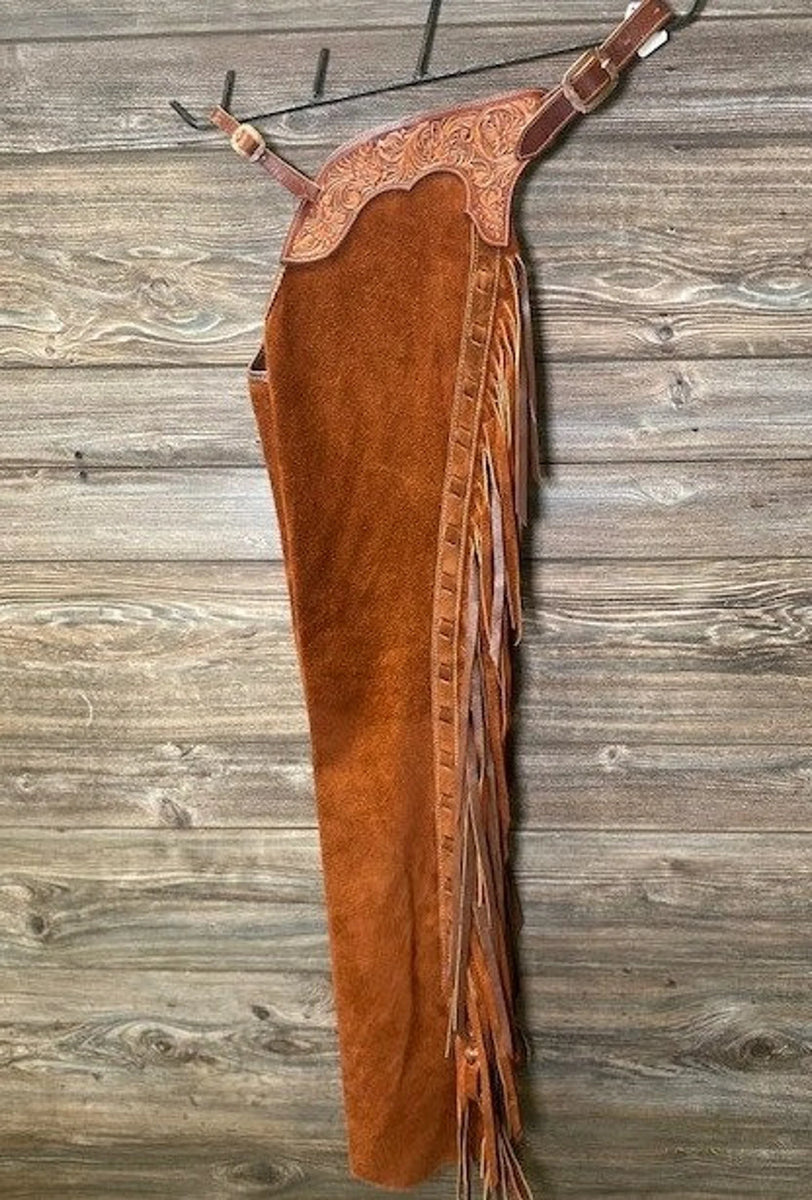 Men's Hand Crafted Tooled Yoke Native American Suede Western Cowboy Fr ...