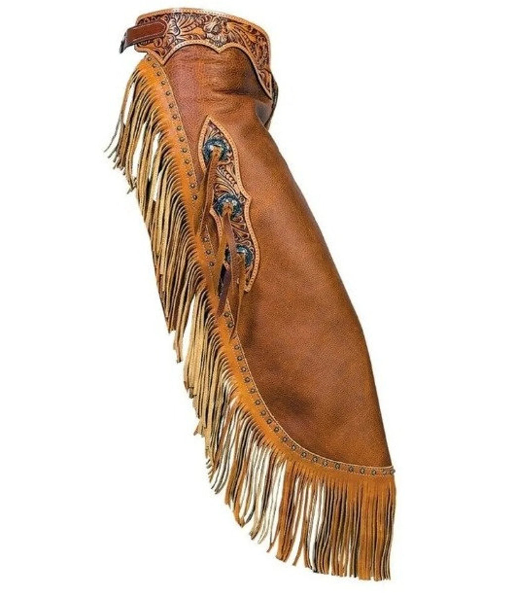 Men's Hand Crafted Tooled Yoke Native American Suede Western Cowboy Le ...