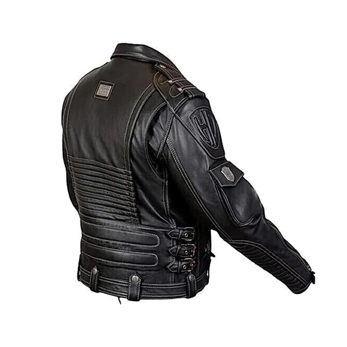 Men's Classic Sleeveless Biker Style Classic Zippered Belted Motorcycl ...