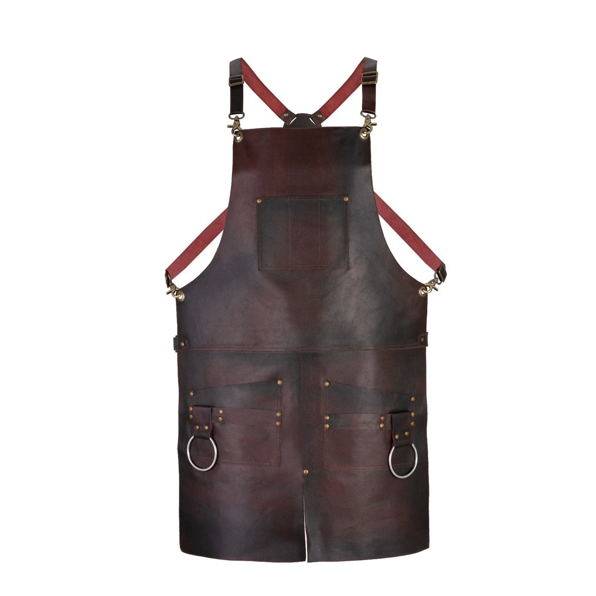 Mens Premium Full Grain Leather Apron With Split Leg Pockets & Tool Ho ...