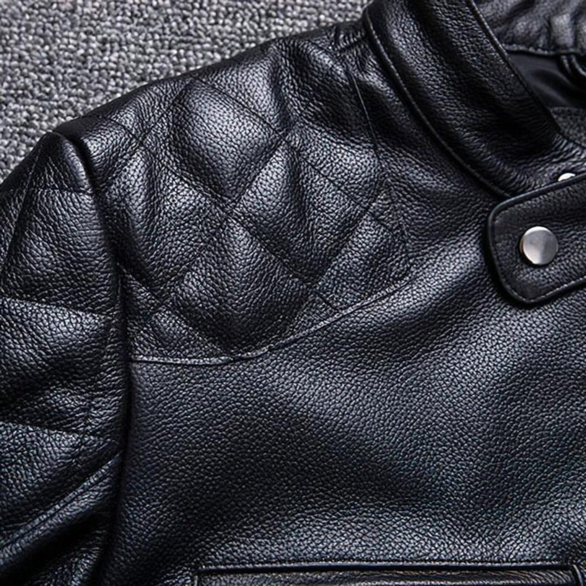 Mens Classic Black Leather Biker Style Motorcycle Jacket – SUPER THROTTLE