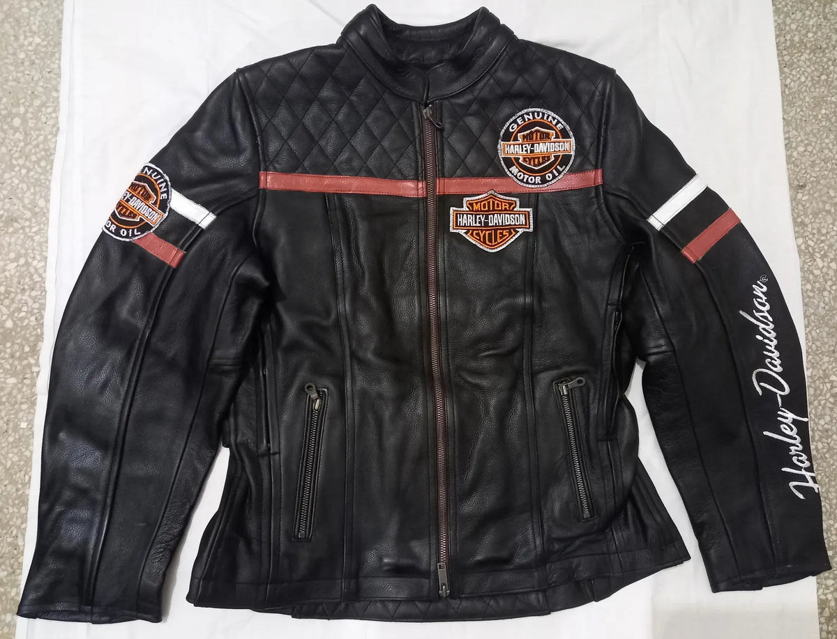 Women Harley Davidson Miss Enthusiast Triple Vent Motorcycle Black Lea ...