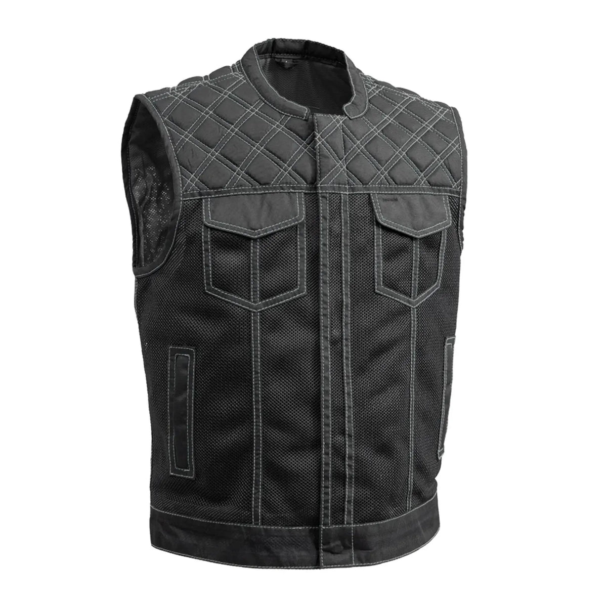 Hunt Club Men's Mesh and Leather Motorcycle Concealed Carry Vest ...
