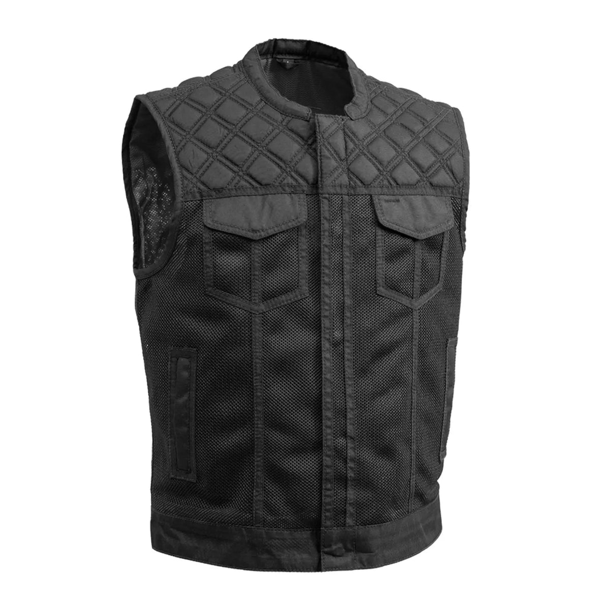 Hunt Club Men's Mesh and Leather Motorcycle Concealed Carry Vest ...